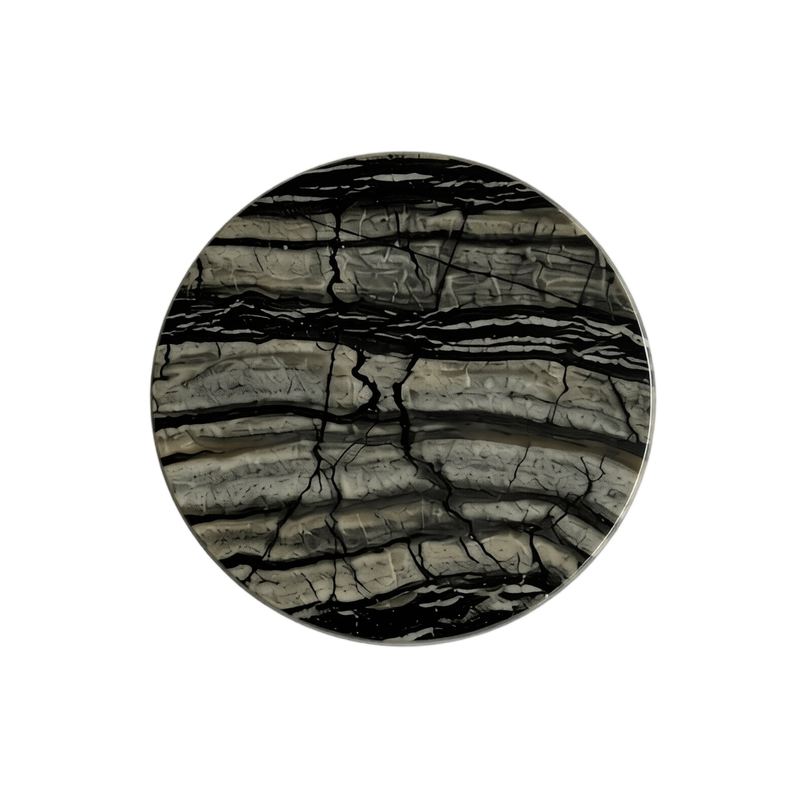 3.9" Natural Marble Coaster, Round Heat Resistant Drink Mat, Elegant ...