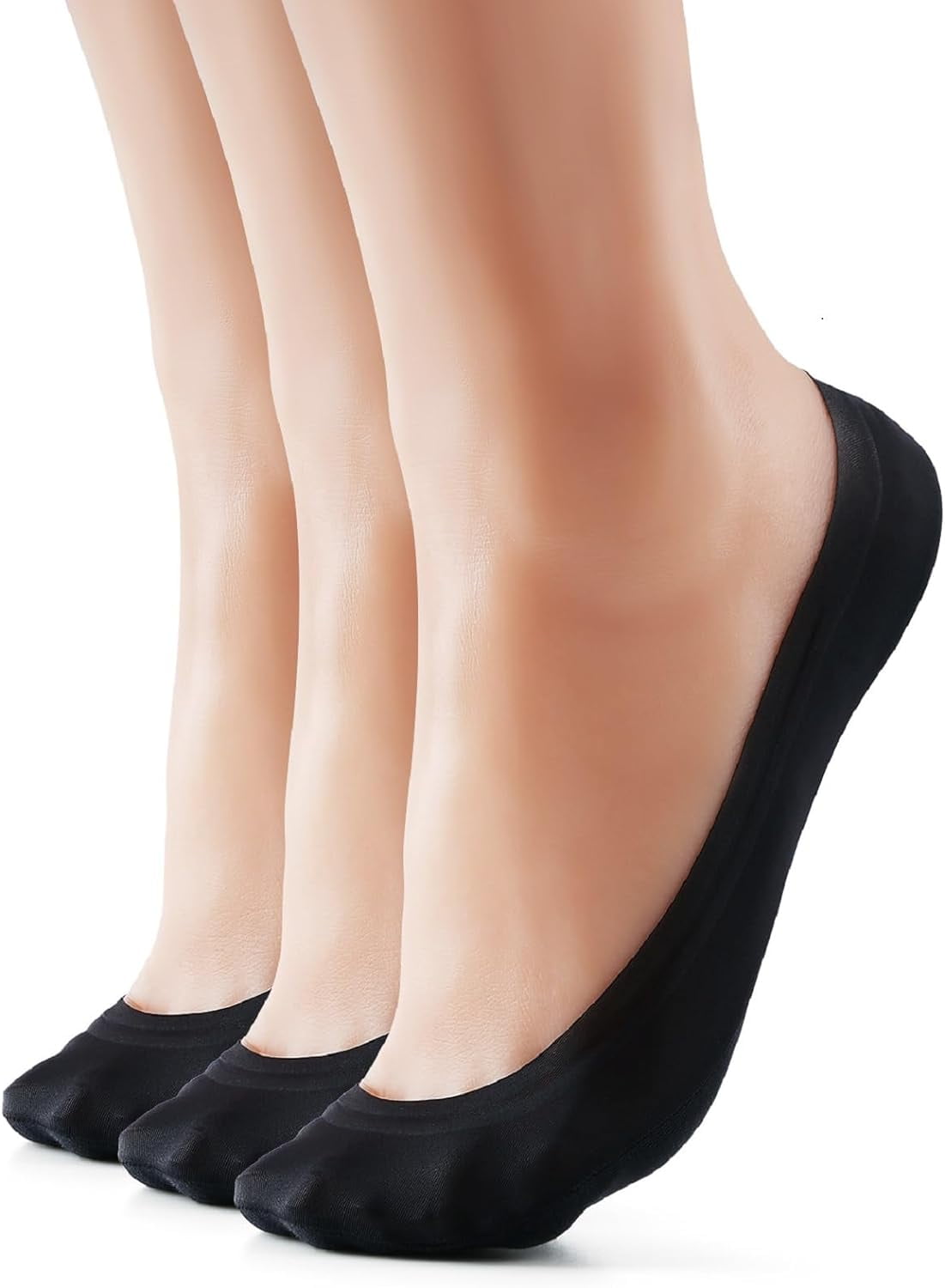 3-9 Pairs No Show Socks Women Nylon Ultra Low Cut Non-Slip Thin Liner ...