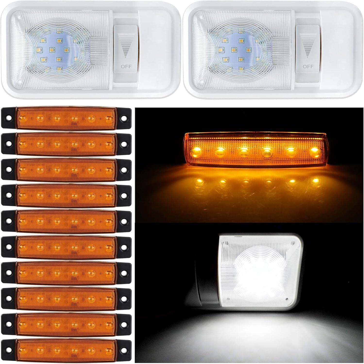 3.9'' Trailer LED Rock Strip Lights Car Exterior Underglow Wheel Fender Light + Dimmable RV ...