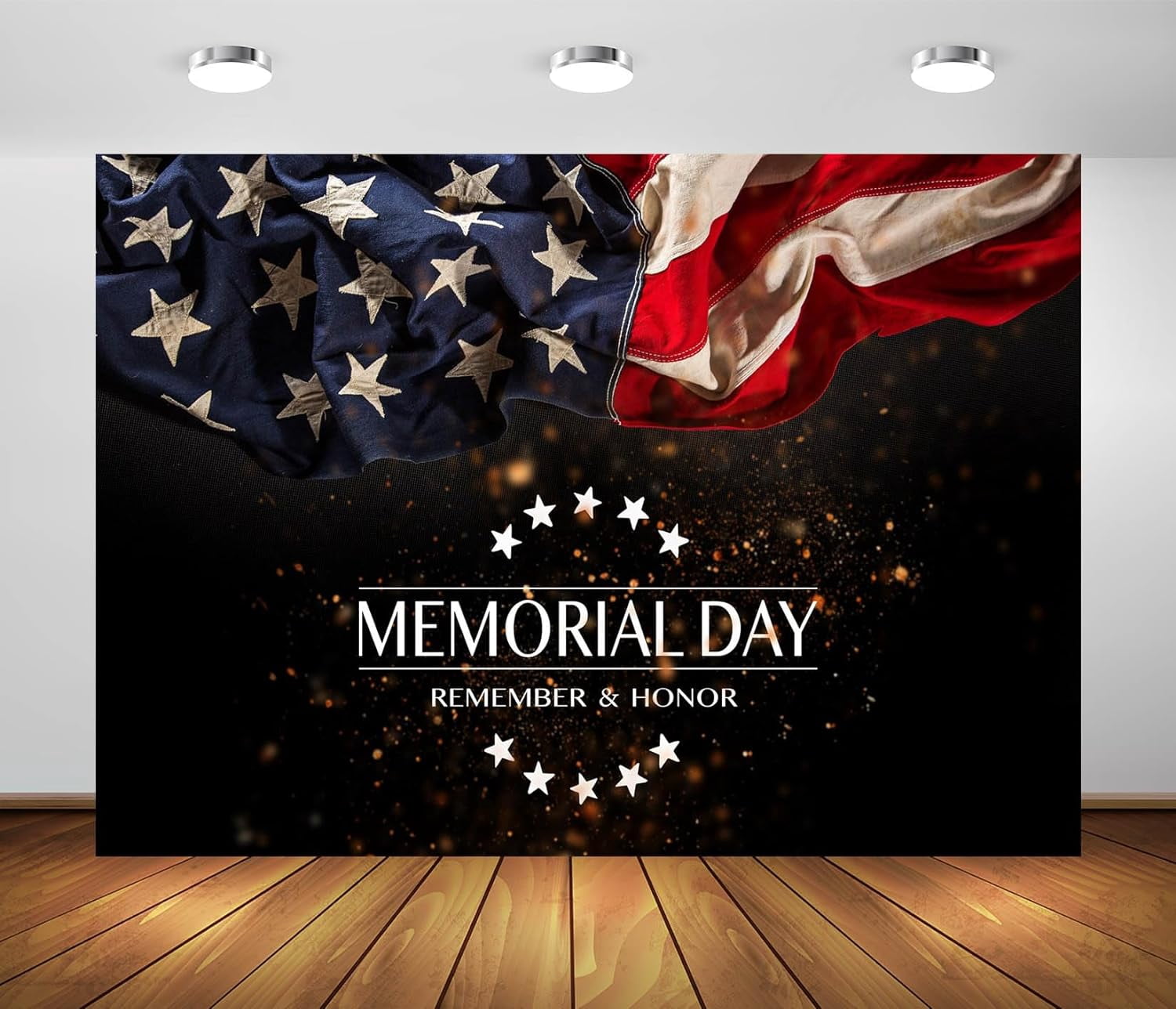 3.9 x 5.9Ft Fabric Memorial Day Backdrop Patriotic Remember and Honor ...