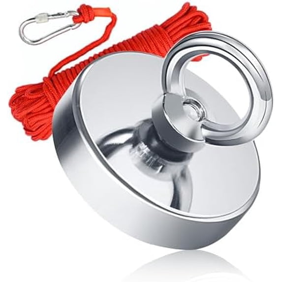 3.93"(100 mm) Fishing Kit- 1140lbs Large Rare Earth Fish with 65ft Rope ...