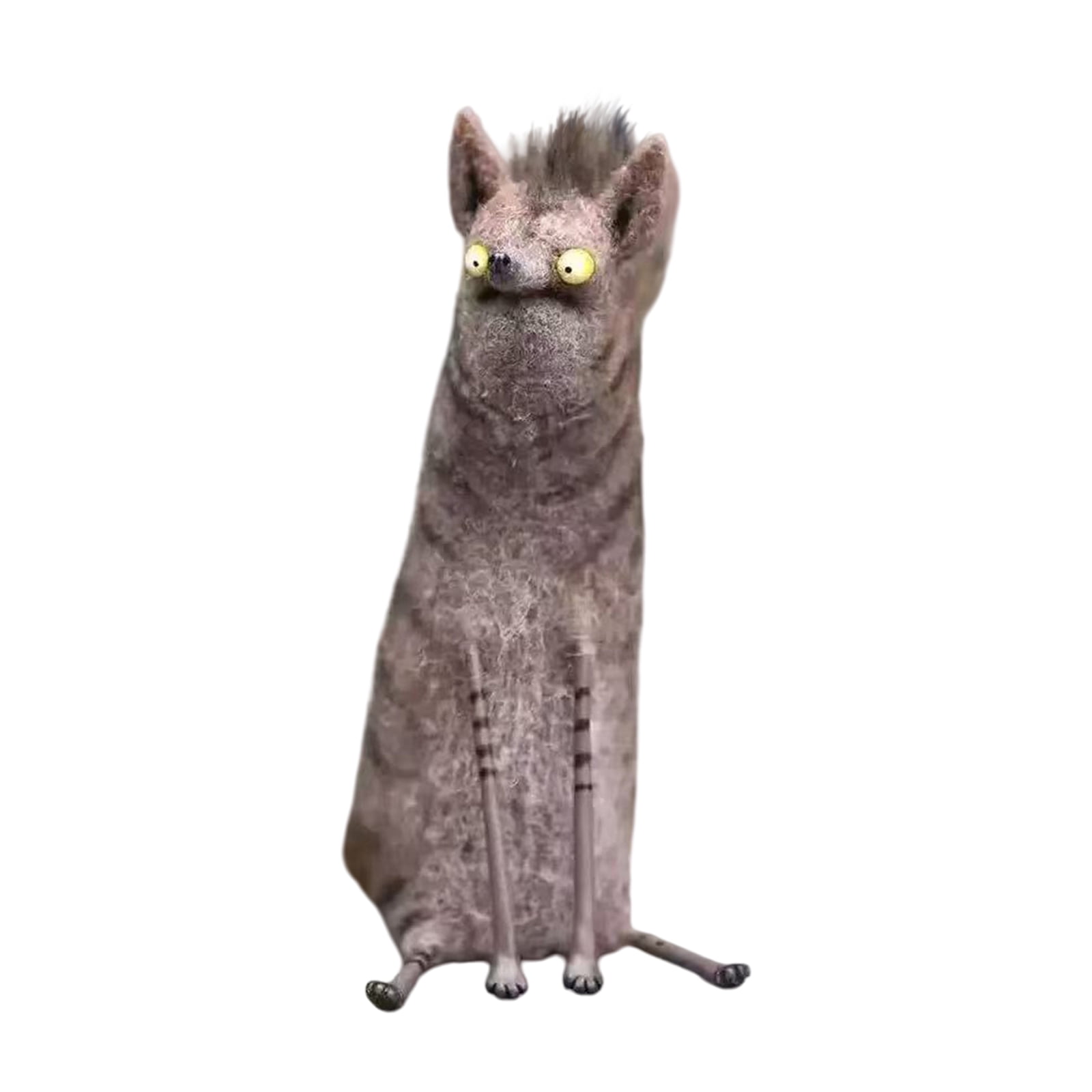 3.94'' Wool Felt Familiars - Quirky Handmade Companion, Wide-Eyed Weird ...