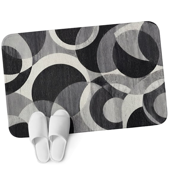3.94'x5.25' Area Rug for Bedroom, Black Grey Geometric Non Slip Soft ...