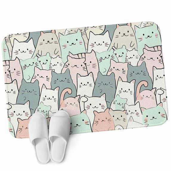 3.94'x5.25' Area Rug for Bedroom, Cartoon Cat Non Slip Soft Small ...