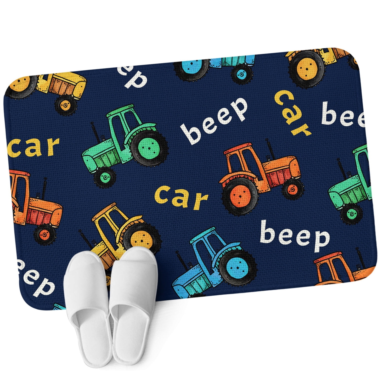 3.94'x5.25' Area Rug for Bedroom, Cartoon Tractor Non Slip Soft Small ...