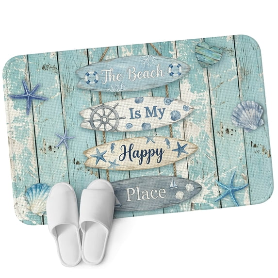 3.94'x5.25' Area Rug for Bedroom, Coastal Beach Non Slip Soft Small ...