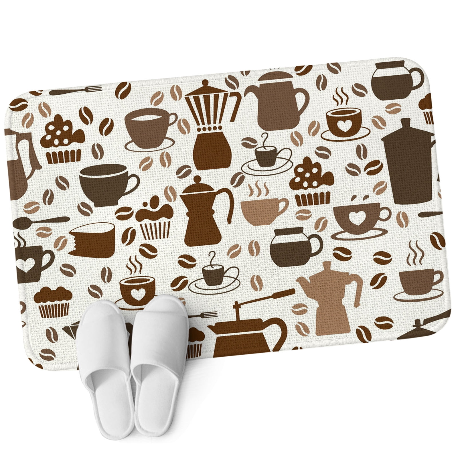 3.94'x5.25' Area Rug for Bedroom, Coffee Beans Non Slip Soft Small ...