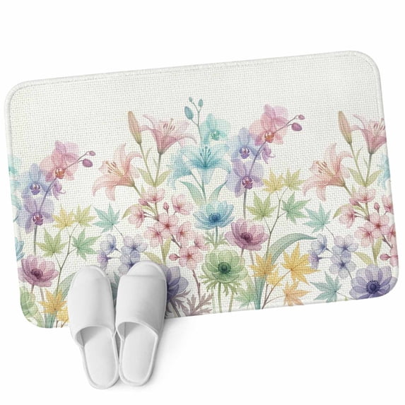 3.94'x5.25' Area Rug for Bedroom, Colorful Spring Floral Non Slip Soft ...