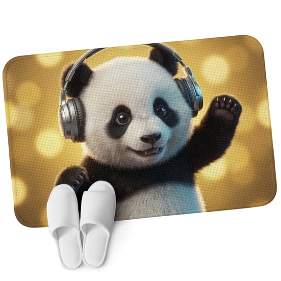 3.94'x5.25' Area Rug for Bedroom, Cute Panda Non Slip Soft Small Carpet ...