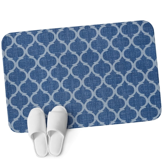 3.94'x5.25' Area Rug for Bedroom, Dark Blue Morocco Non Slip Soft Small ...