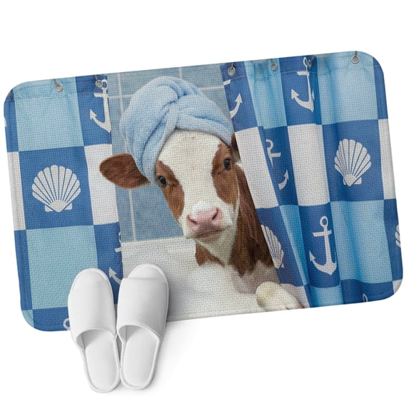 3.94'x5.25' Area Rug for Bedroom, Funny Cow Non Slip Soft Small Carpet ...