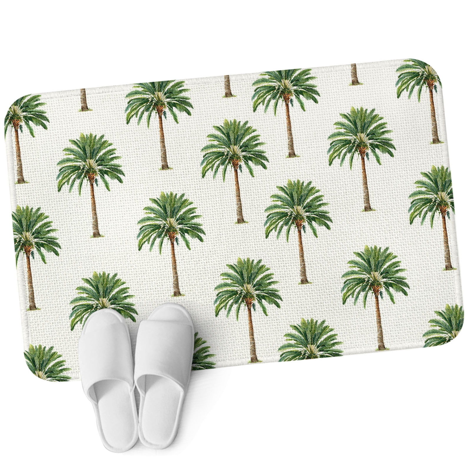 3.94'x5.25' Area Rug for Bedroom, Green Palm Trees Non Slip Soft Small ...