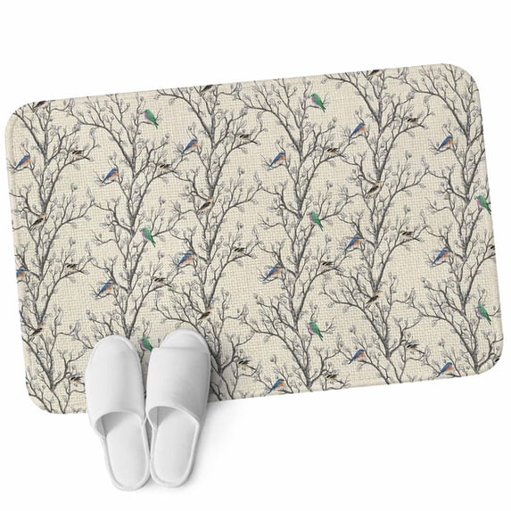 3.94'x5.25' Area Rug for Bedroom, Natural Trees Non Slip Soft Small ...