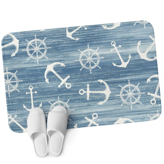 3.94'x5.25' Area Rug for Bedroom, Nautical Coastal Non Slip Soft Small ...