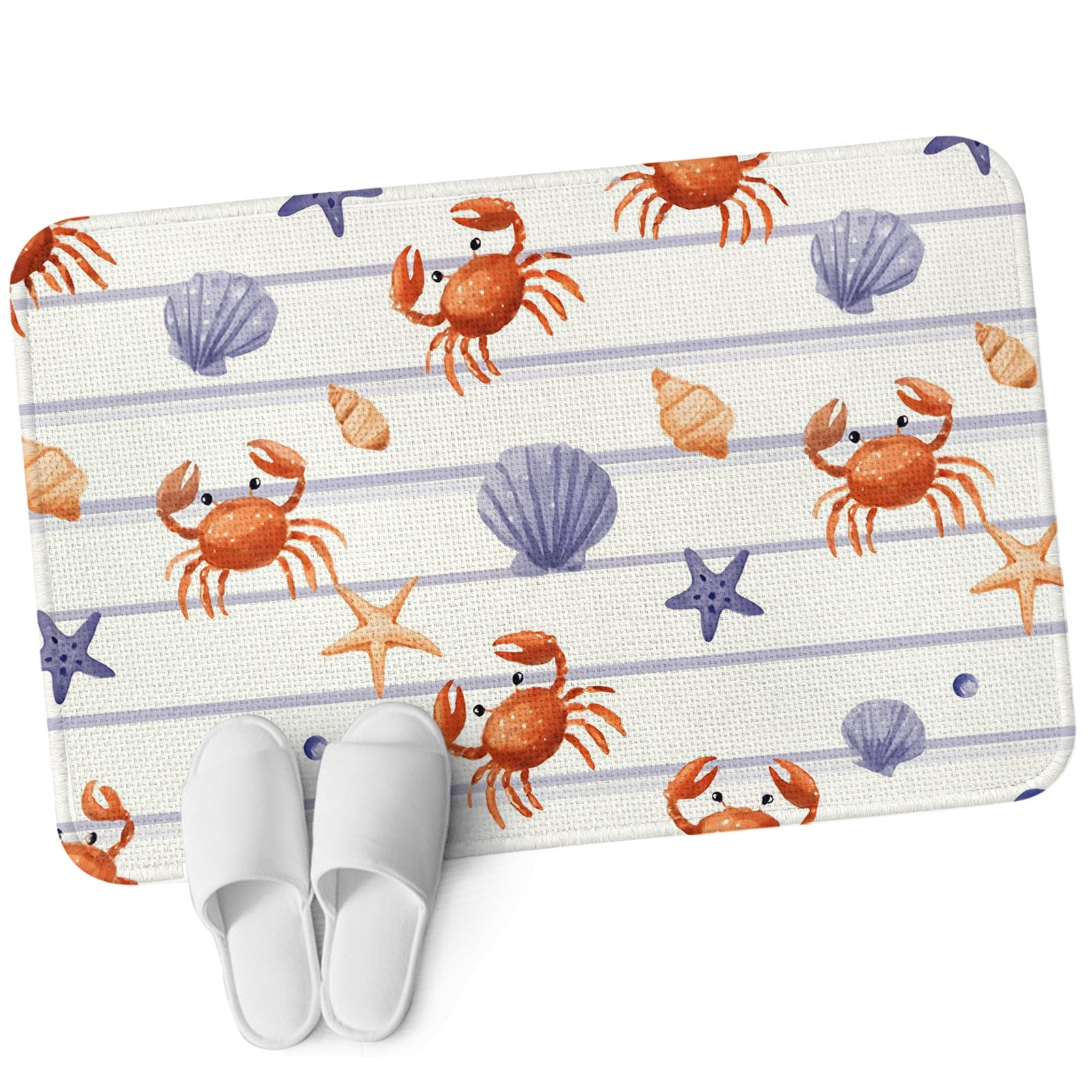 3.94'x5.25' Area Rug for Bedroom, Ocean Crabs Starfish Shells Non Slip ...