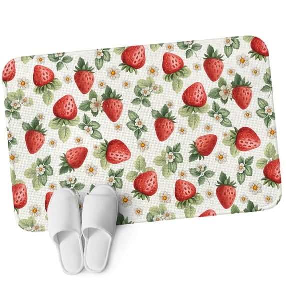 3.94'x5.25' Area Rug for Bedroom, Red Strawberry Non Slip Soft Small ...