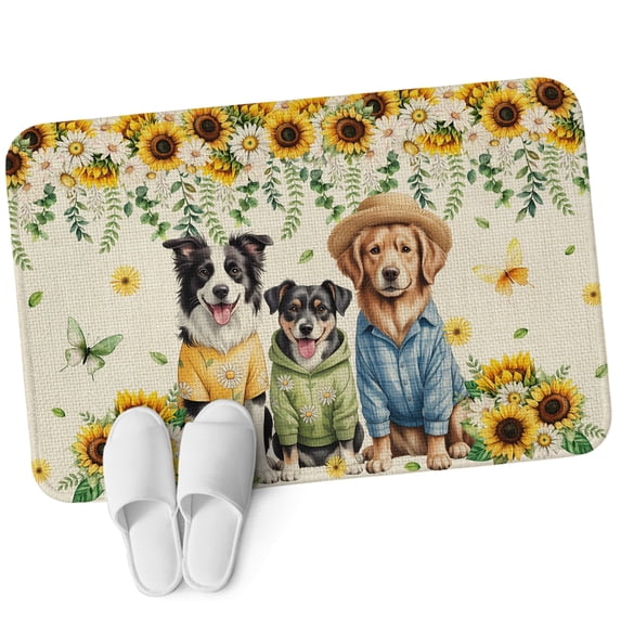 3.94'x5.25' Area Rug for Bedroom, Spring Dog Non Slip Soft Small Carpet ...