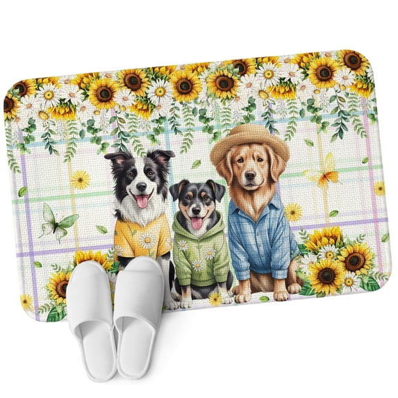 3.94'x5.25' Area Rug for Bedroom, Spring Dog Non Slip Soft Small Carpet ...