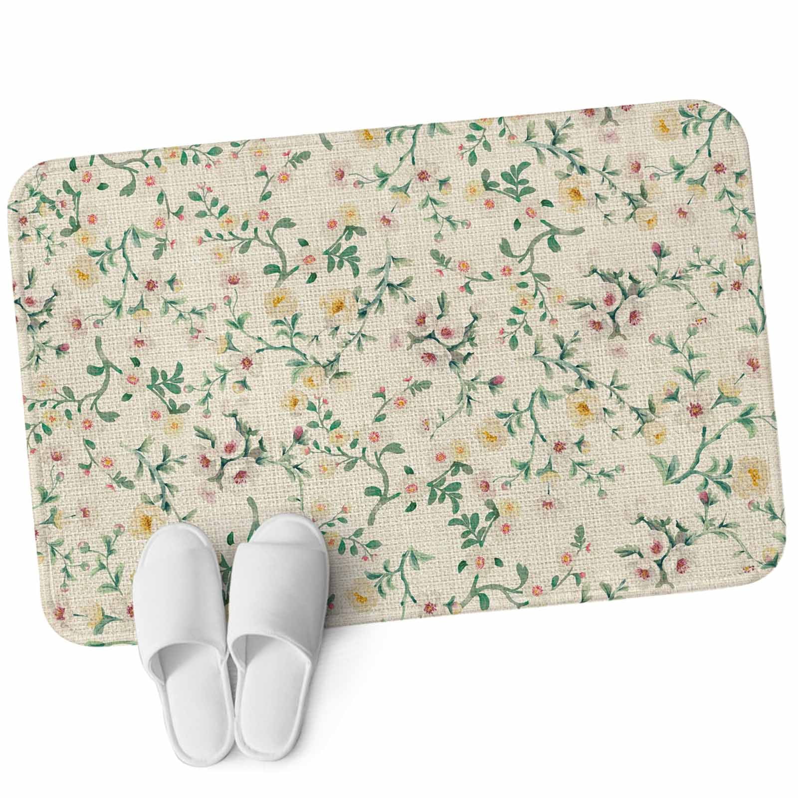 3.94'x5.25' Area Rug for Bedroom, Spring Flowers Non Slip Soft Small ...