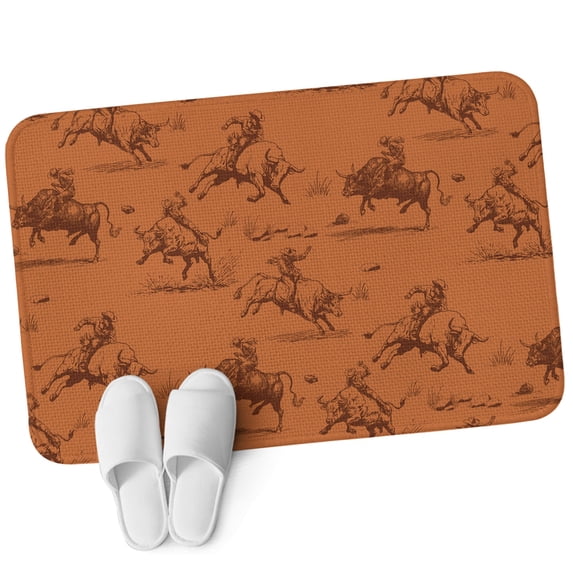 3.94'x5.25' Area Rug for Bedroom, Western Cowboys Non Slip Soft Small ...