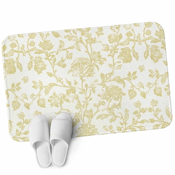 3.94'x5.25' Area Rug for Bedroom, Yellow Flower Non Slip Soft Small ...