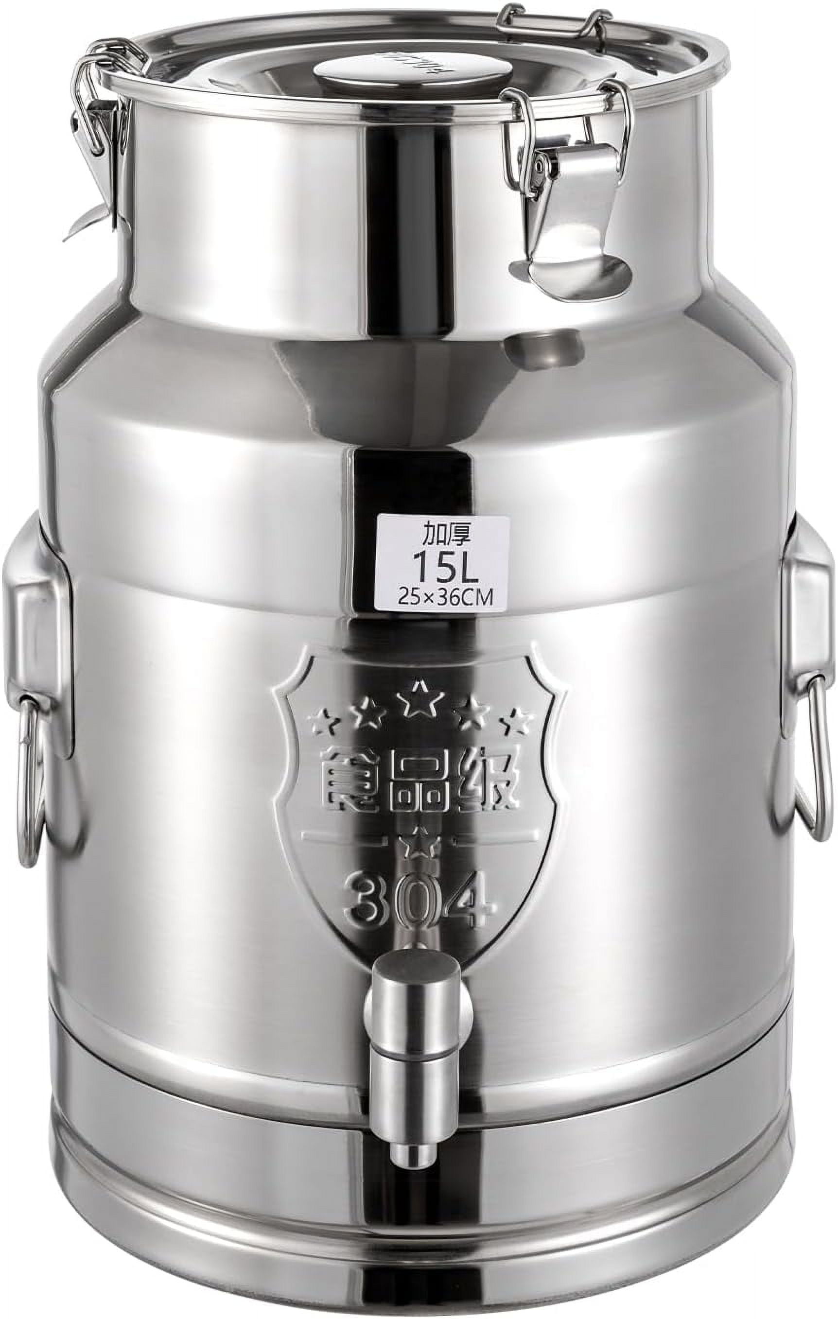 3.96 gal Stainless Steel Milk Transport Cans,304 Stainless Steel Milk ...