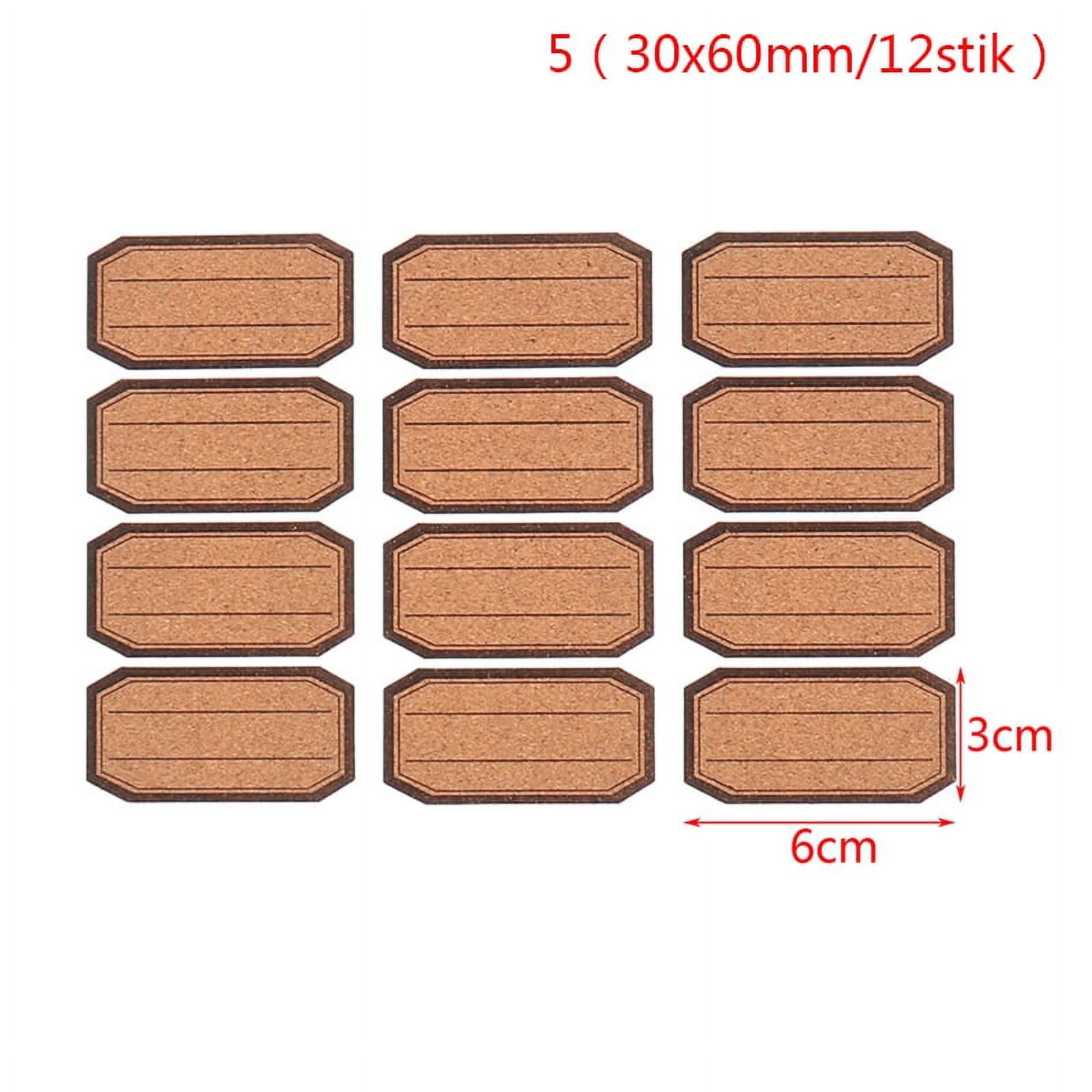 3-96Pcs Oak Wooden Labels Stickers Craft Essential Bottle Self-adhesive ...