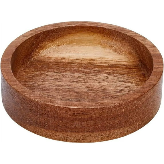 3.9Inch Round Wood Serving Tray Acacia Wood Decorative Serving Platter ...