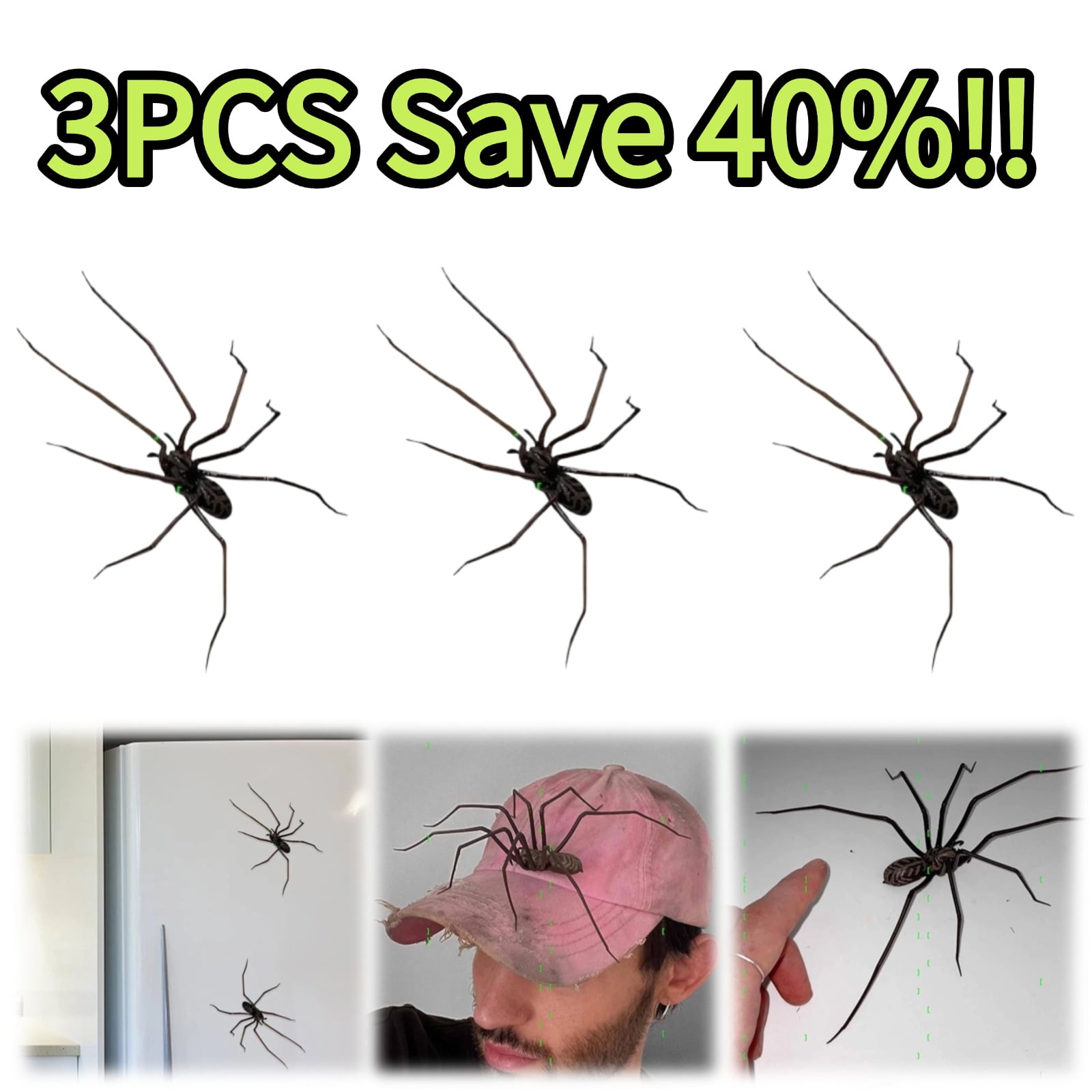 3.9in 3D Spider Fridge Magnet - Modern Metallic Finish for ...