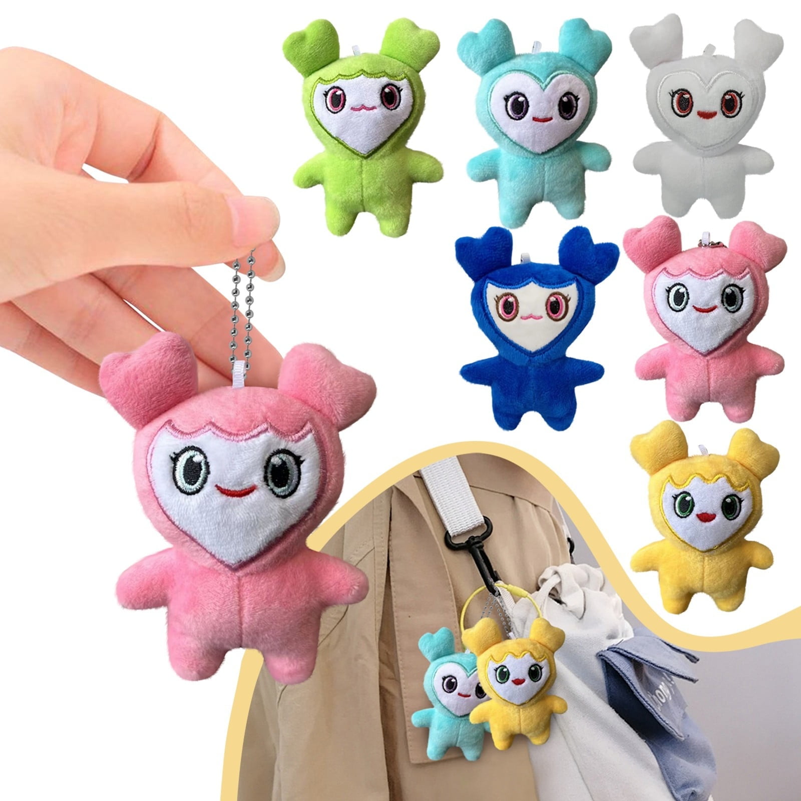 3.9in Twice Lovely Cartoon Plush Doll Keyring,Stuffed Toys Pendant Bag ...