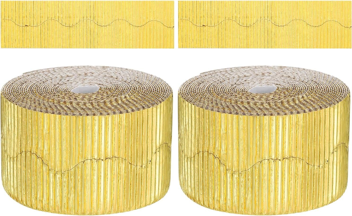 3.9inch X 164ft Bulletin Board Border, Scalloped Trim Paper Corrugated ...