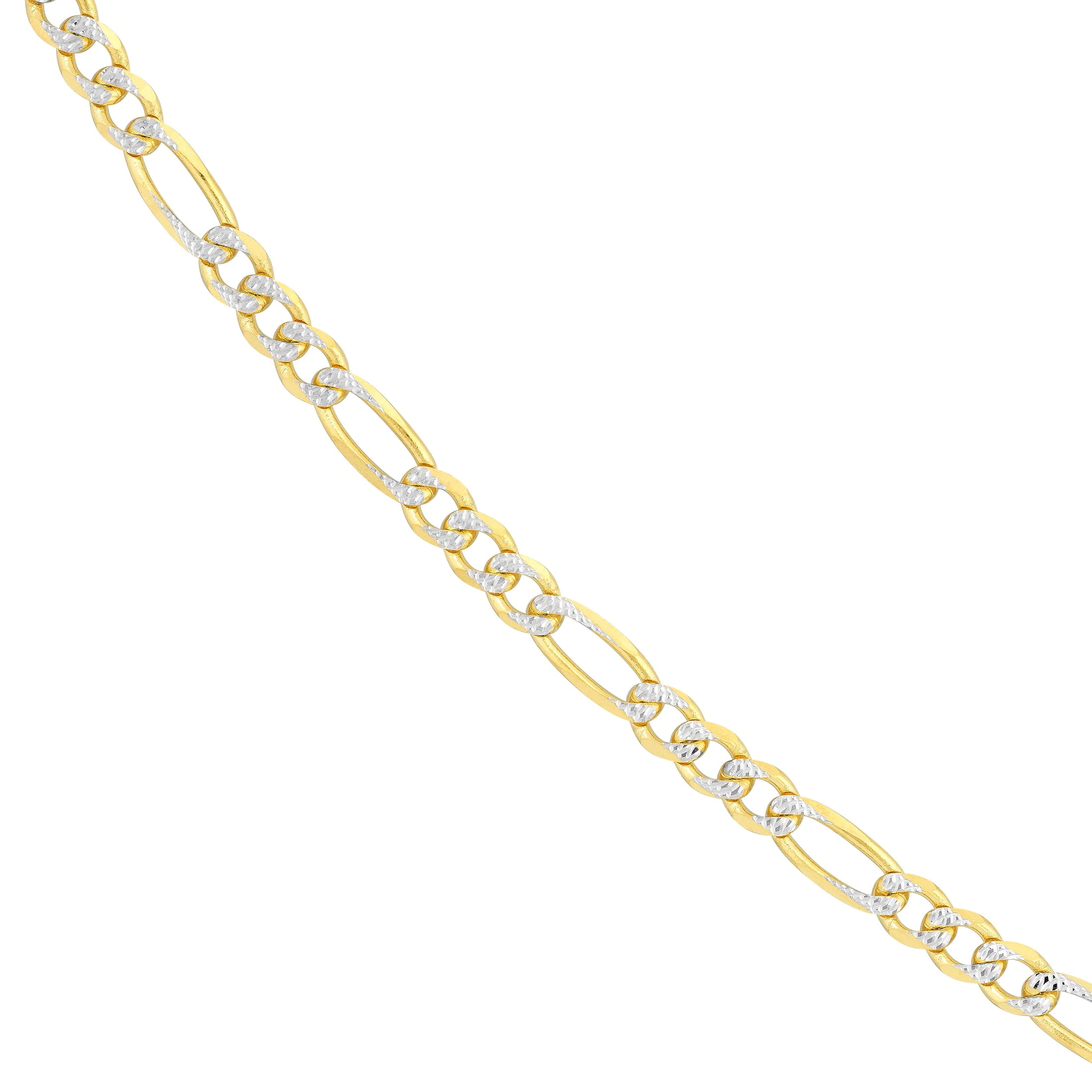 3.9mm Two-Tone Pave Figaro Chain with Lobster Lock - Walmart.com
