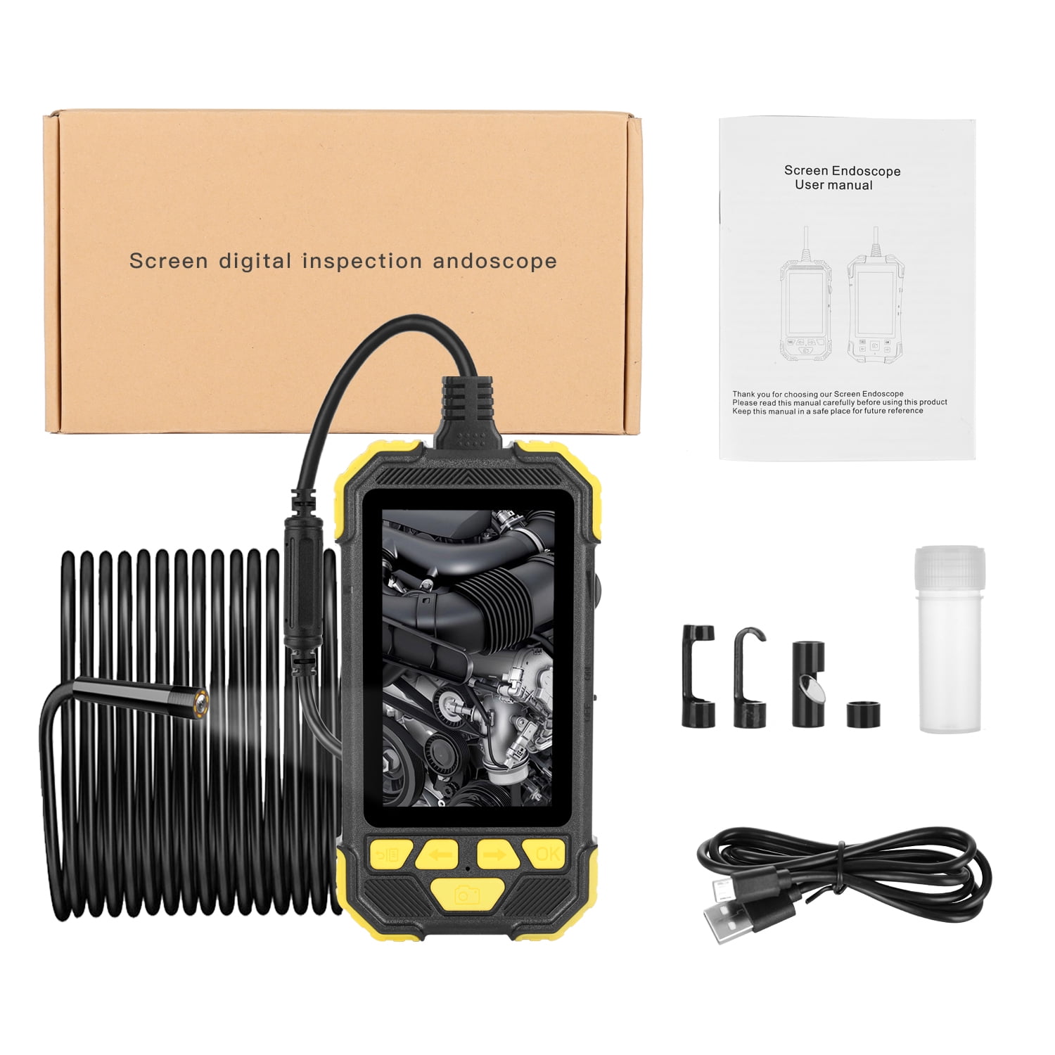 3.9mm lens industrial endoscope 1080p 4.3 '' ips digital borescope ...