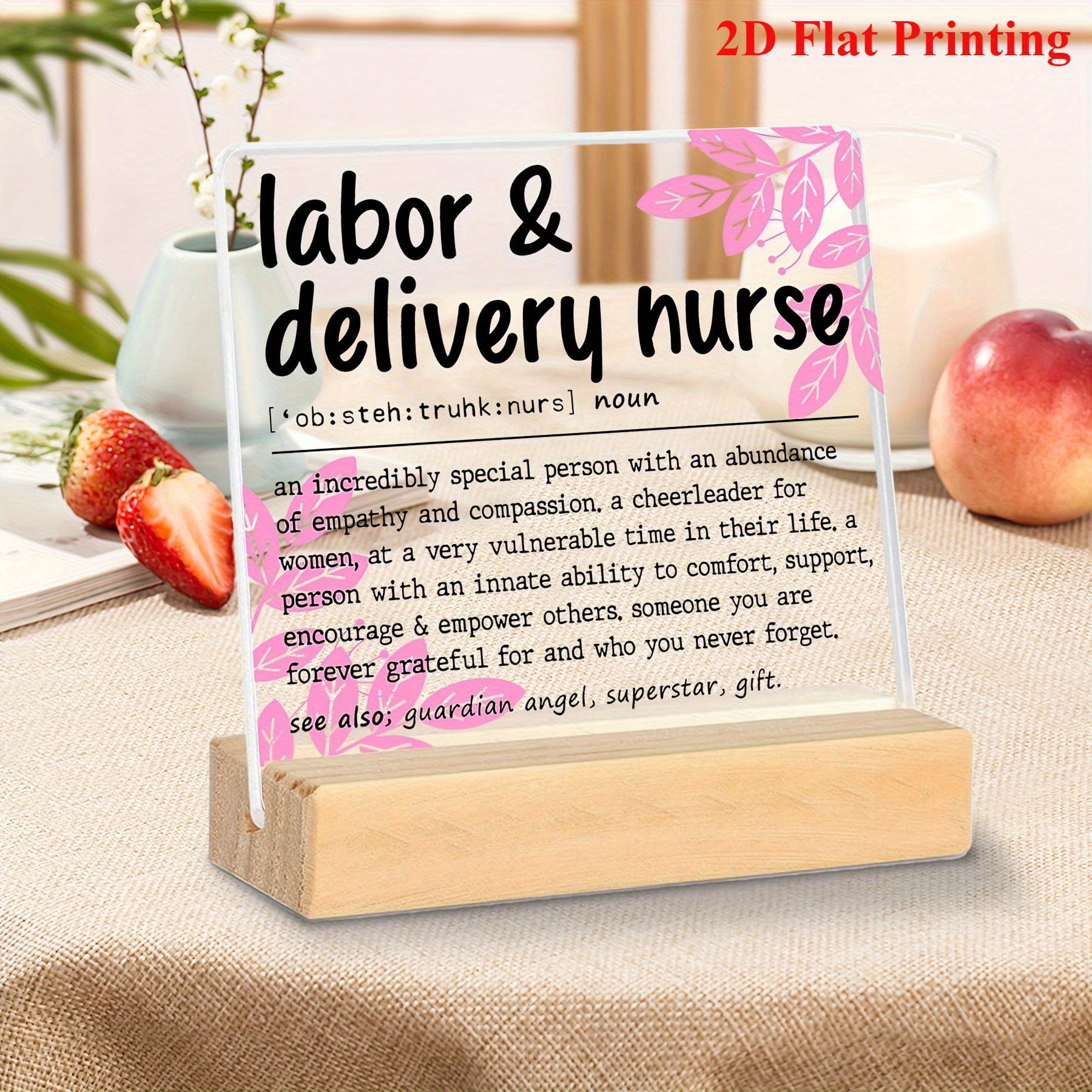 3.9x3.9 Inch Labor & Delivery Nurse Gifts - Floral Design、Pink Accents ...