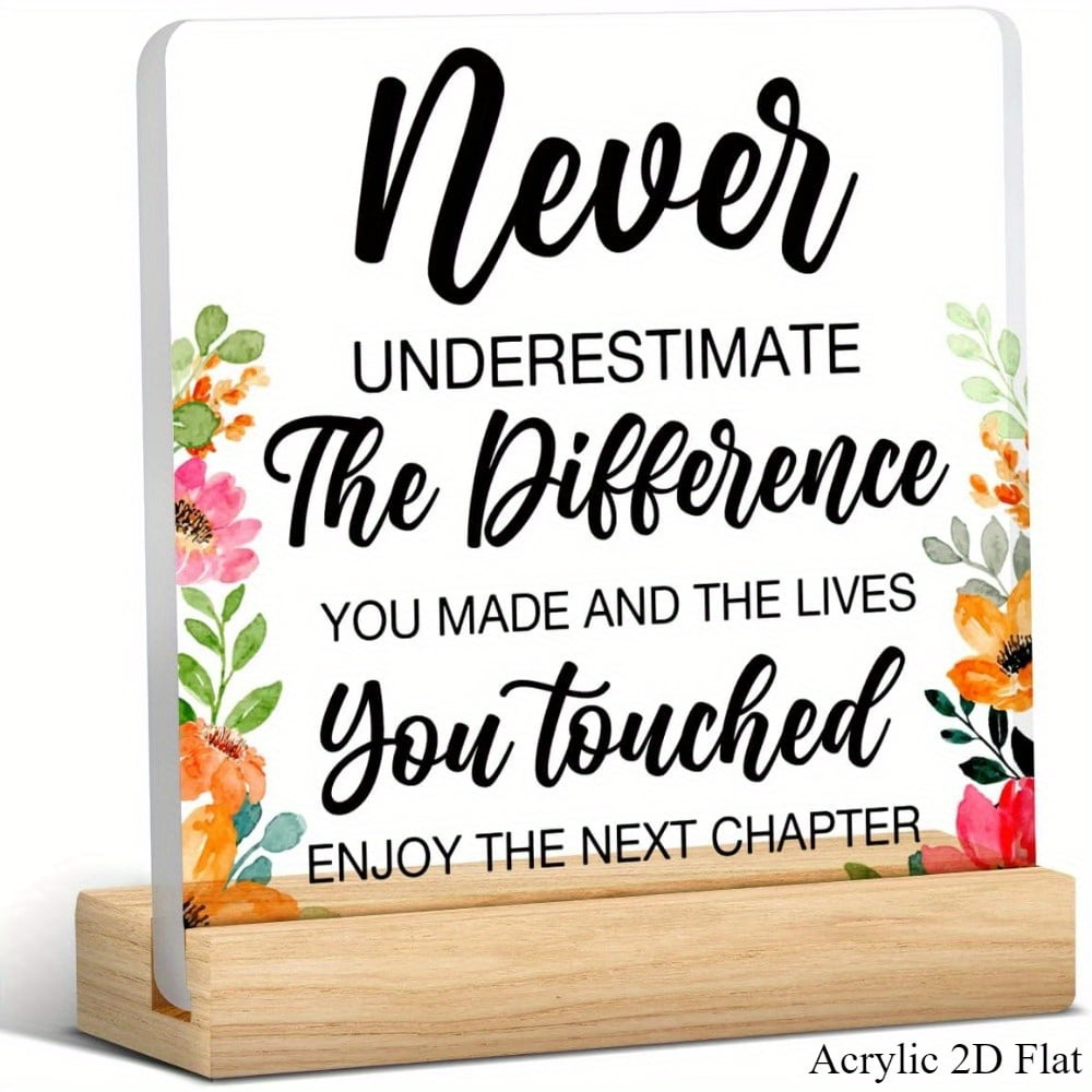 3.9x3.9 Inch "Never Underestimate the Difference You Made" Retirement ...
