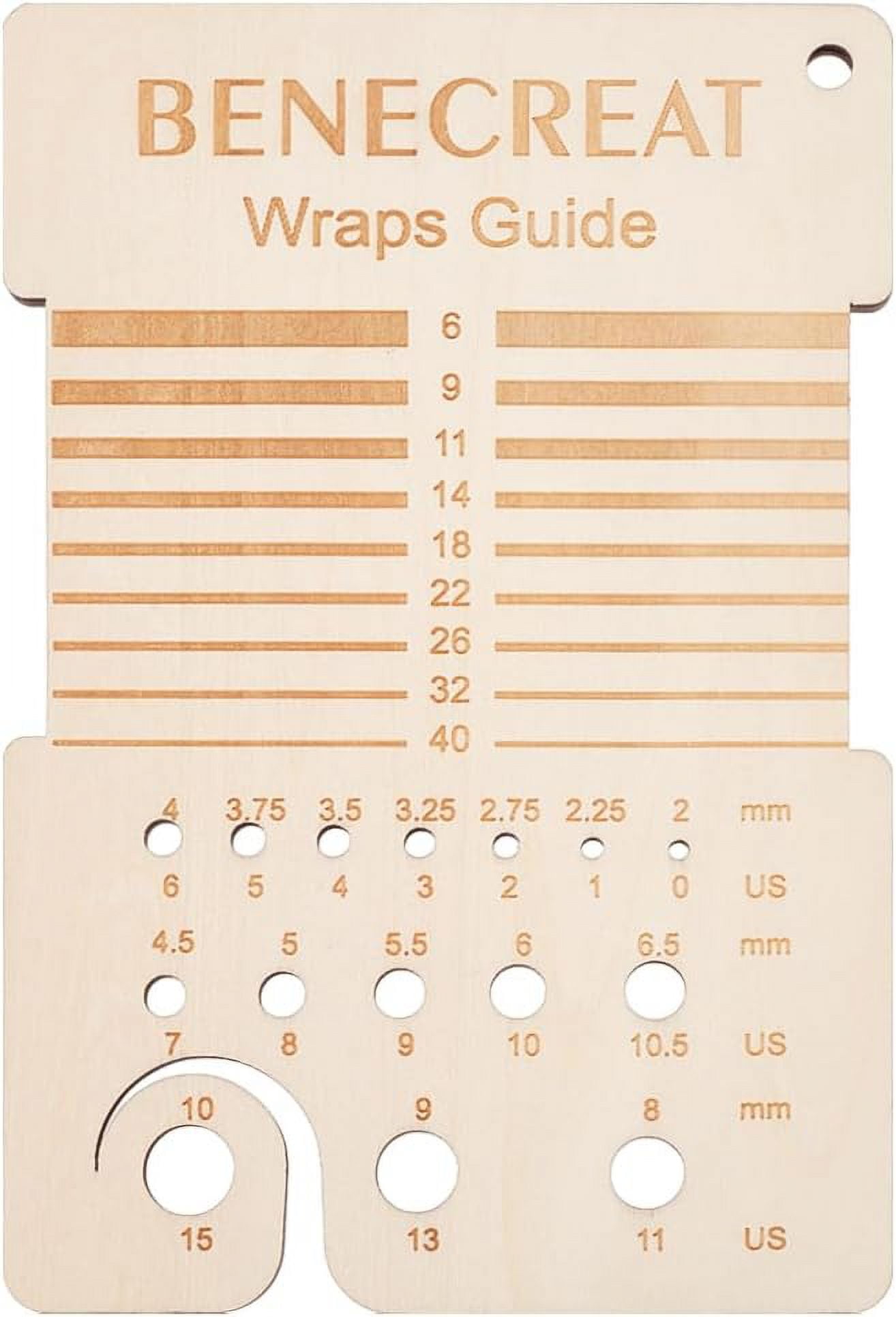 3.9x5.9inch Wooden Knitting Needle Gauge Double Sided Engraving Yarn ...