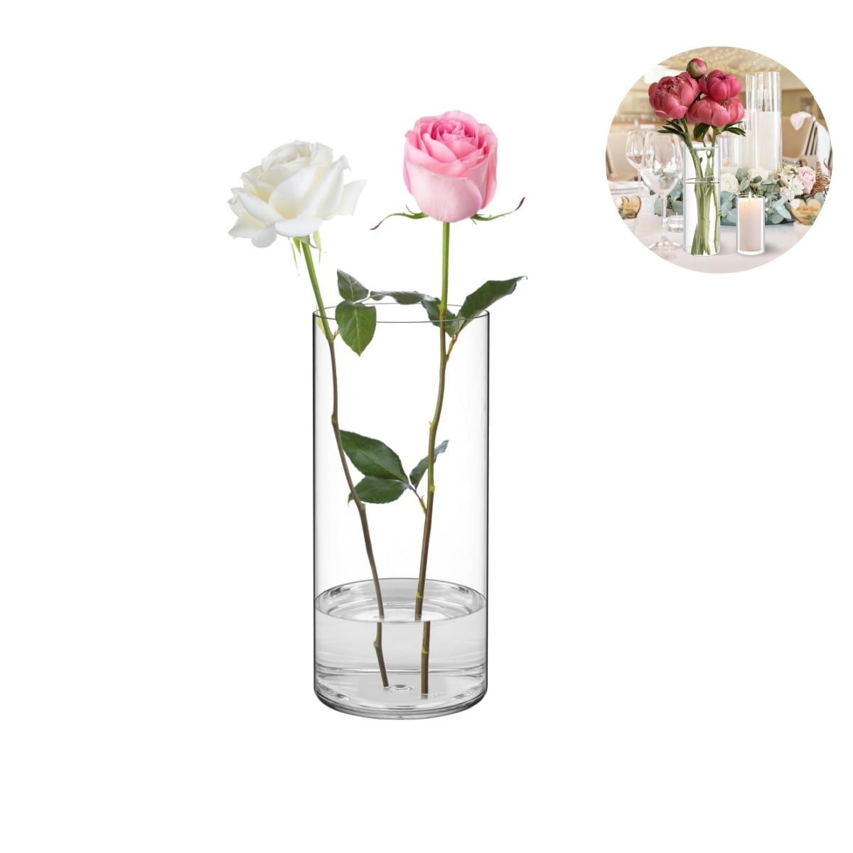 3.9x7.9In Cylinder Vases,1Pc Reusable Acrylic Flower Vase for Wedding ...