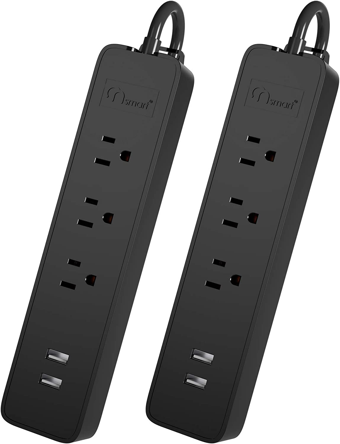 ON 3 AC Outlets 2 USB Power Strip 2.4A Max Output-Mini Charging Station for Home, Travel, Office ...