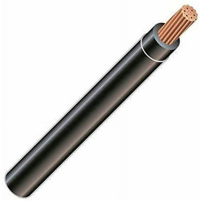 3 AWG 19-Stranded THHN Black Copper Building Wire (50ft Cut) - Walmart.com