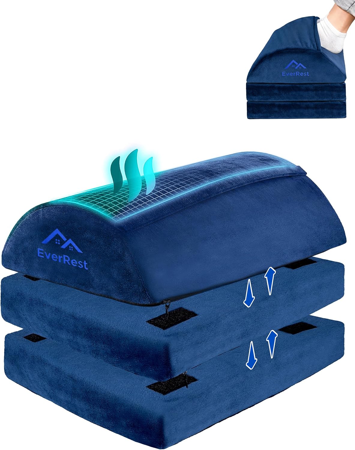 3 Adjustable Heights - Tall Ergonomic Foot Rest Stool for Gaming Chair ...