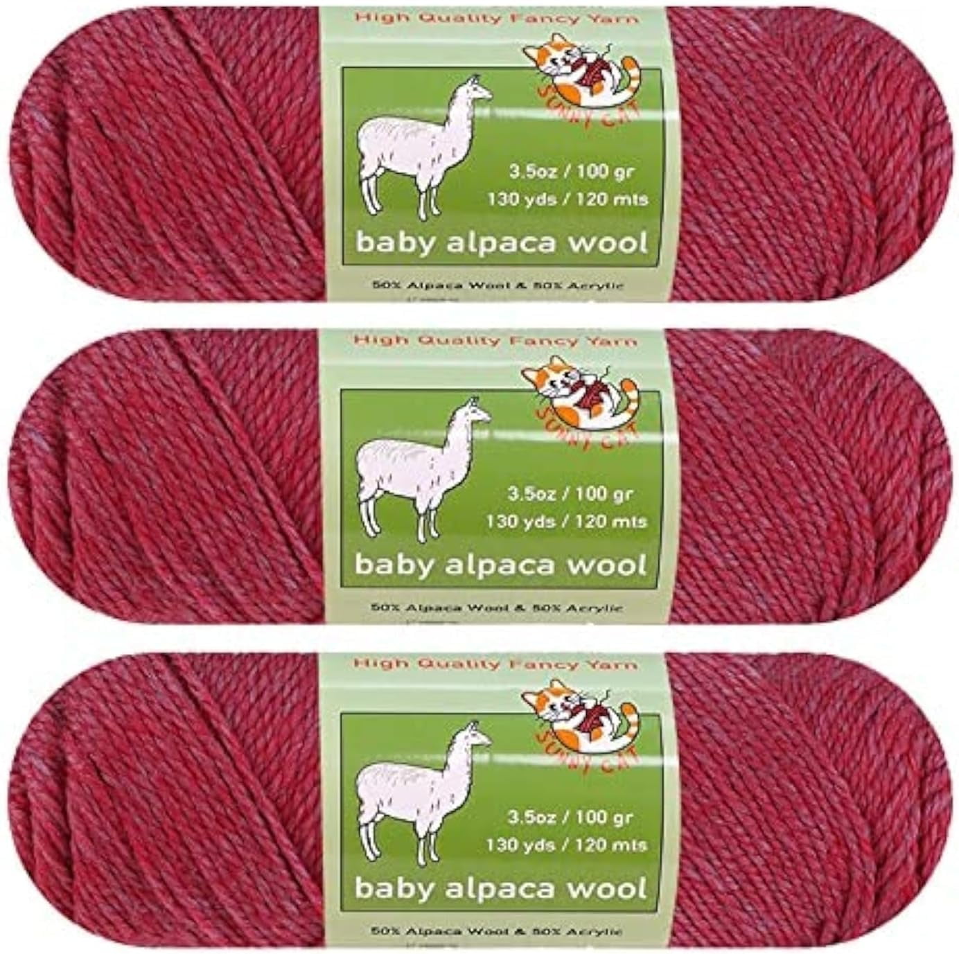 3- Alpaca Yarn Blend Crochet and Knitting Worsted Weight Brand (Neon ...