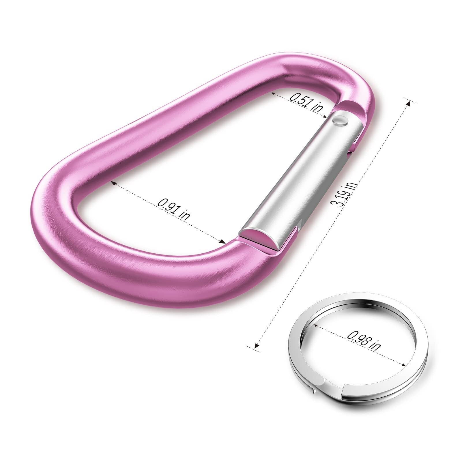 3" Aluminum Carabiner D Ring, Caribeener Clips, Spring Snap Hook for ...
