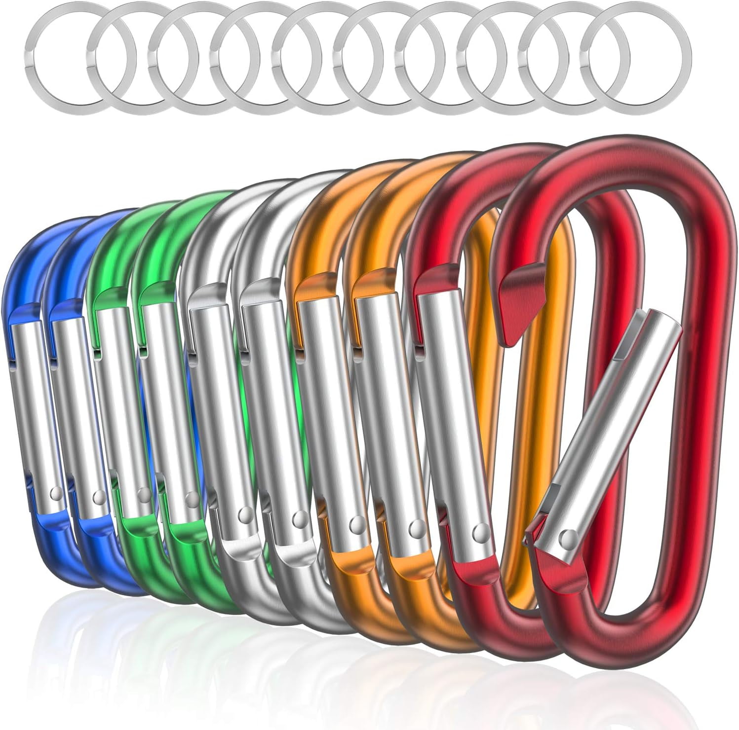 3" Aluminum Carabiner D Ring, Caribeener Clips, Spring Snap Hook for ...