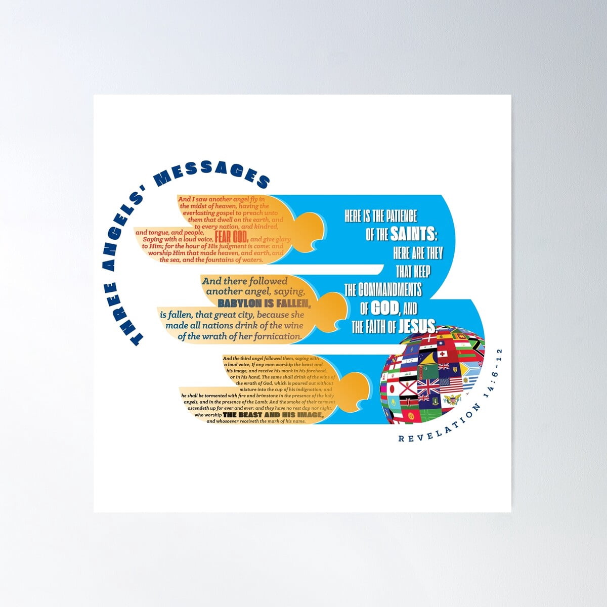 3 Angels' Messages Poster Wall Art, Modern Wall Decor For Living Room ...