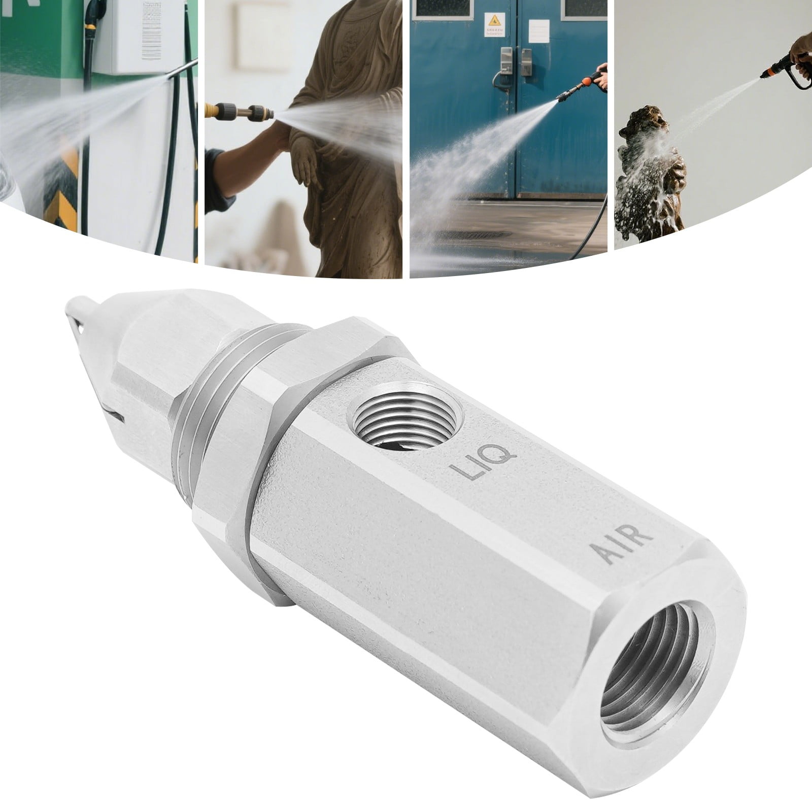 3 Angles Steel Super Fine Mist Wet fog Ultrasonic Nozzle Air Atomizer ...