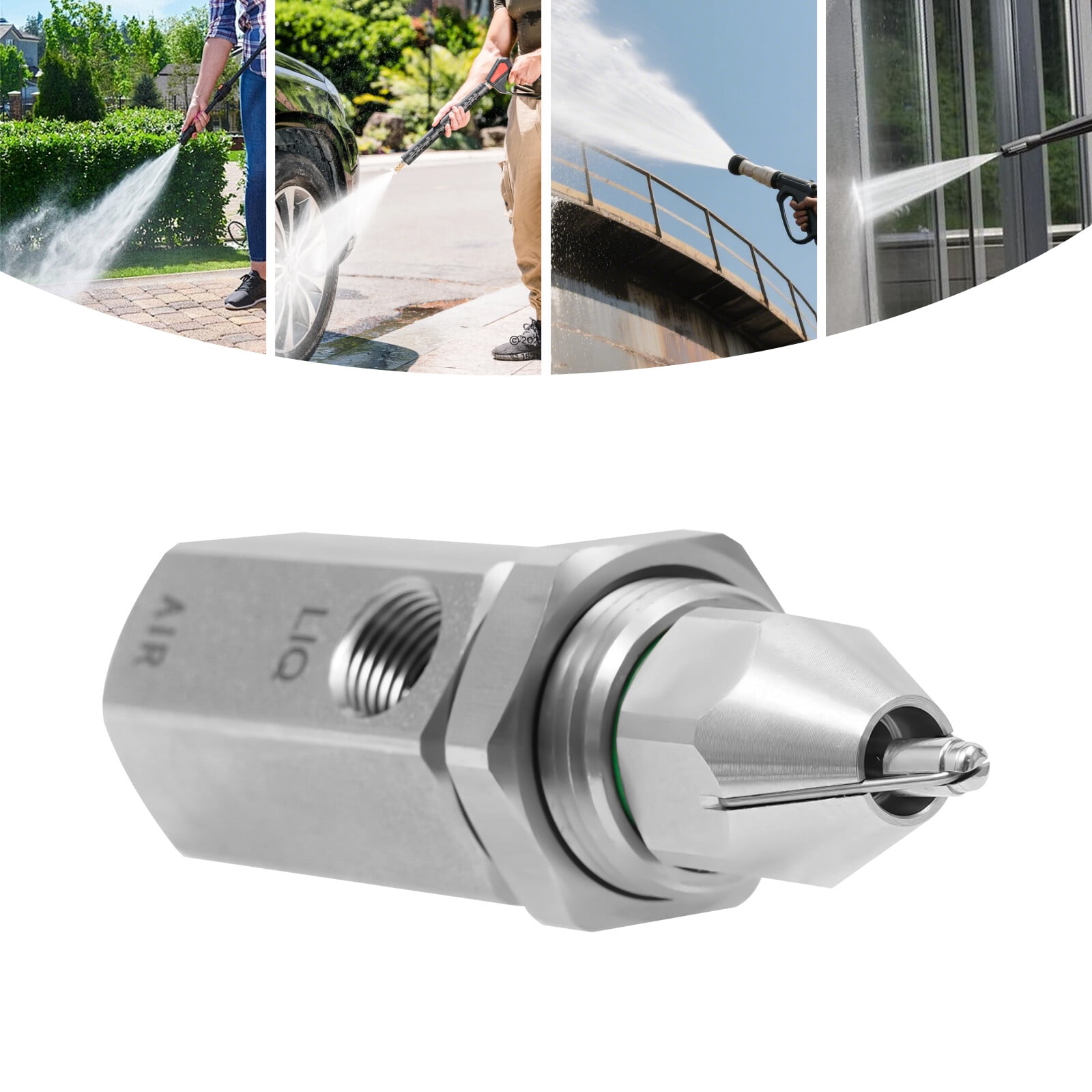 3 Angles Steel Super Fine Mist Wet fog Ultrasonic Nozzle Air Atomizer ...