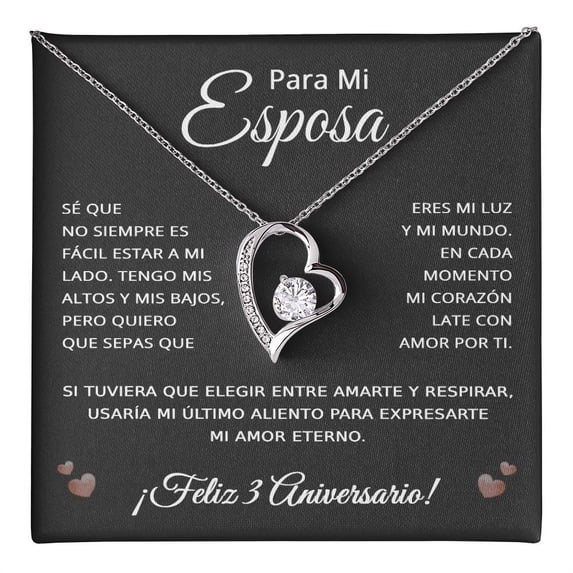 3 Anos de Aniversario Para Mi Esposa - 3 Year Aniversario Gift for Her ...