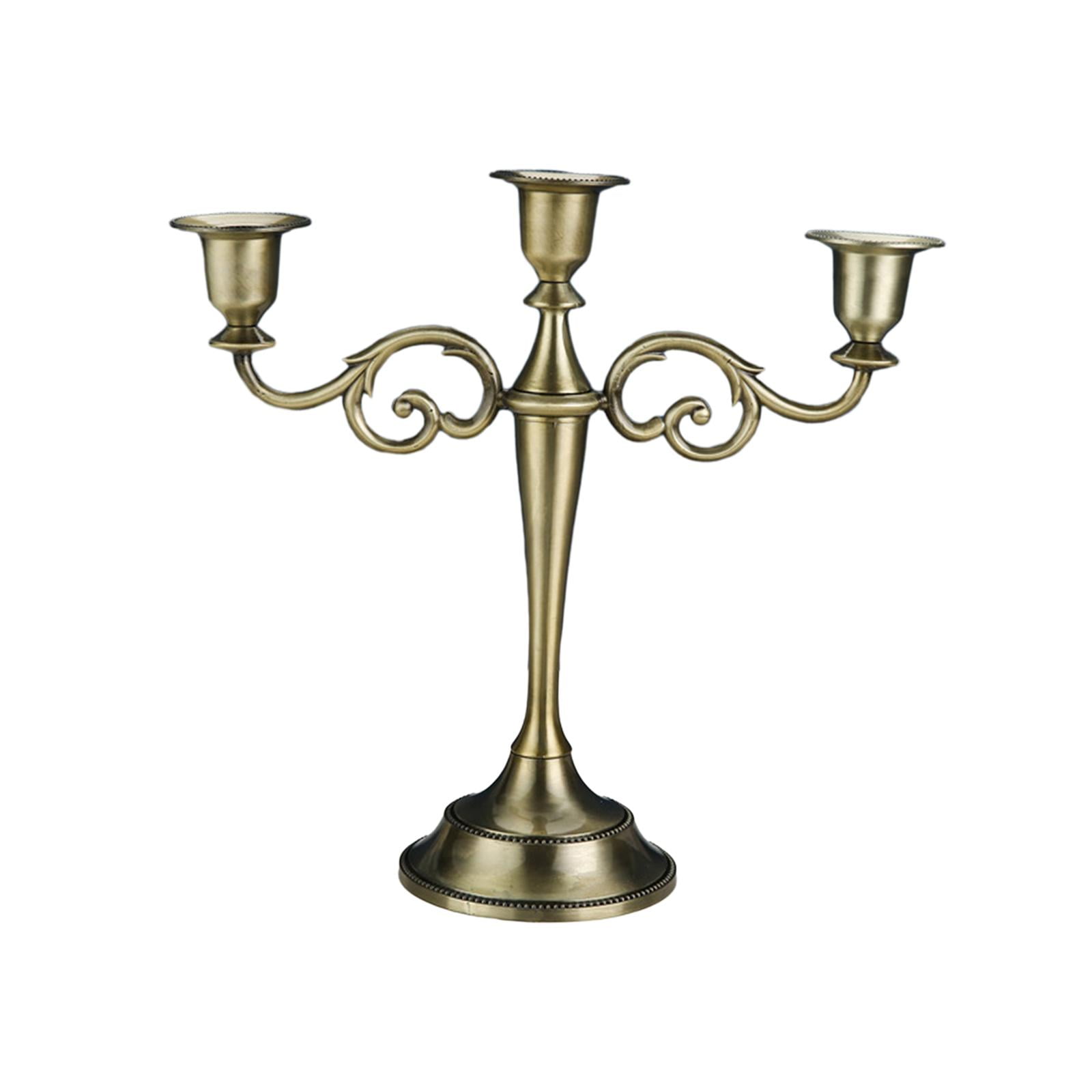 3 Arm Candelabra Candle Holder Elegant Decorative Holiday Pillar Candle ...