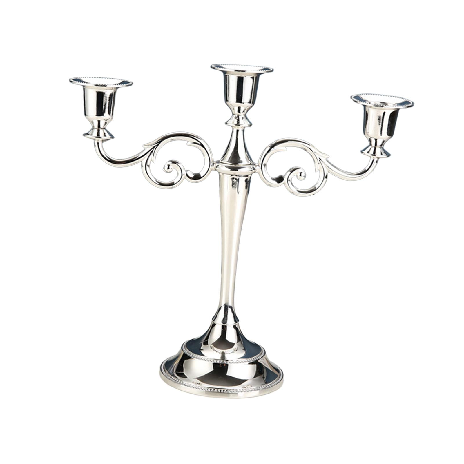 3 Arm Candelabra Candle Holder Elegant Decorative Holiday Pillar Candle ...