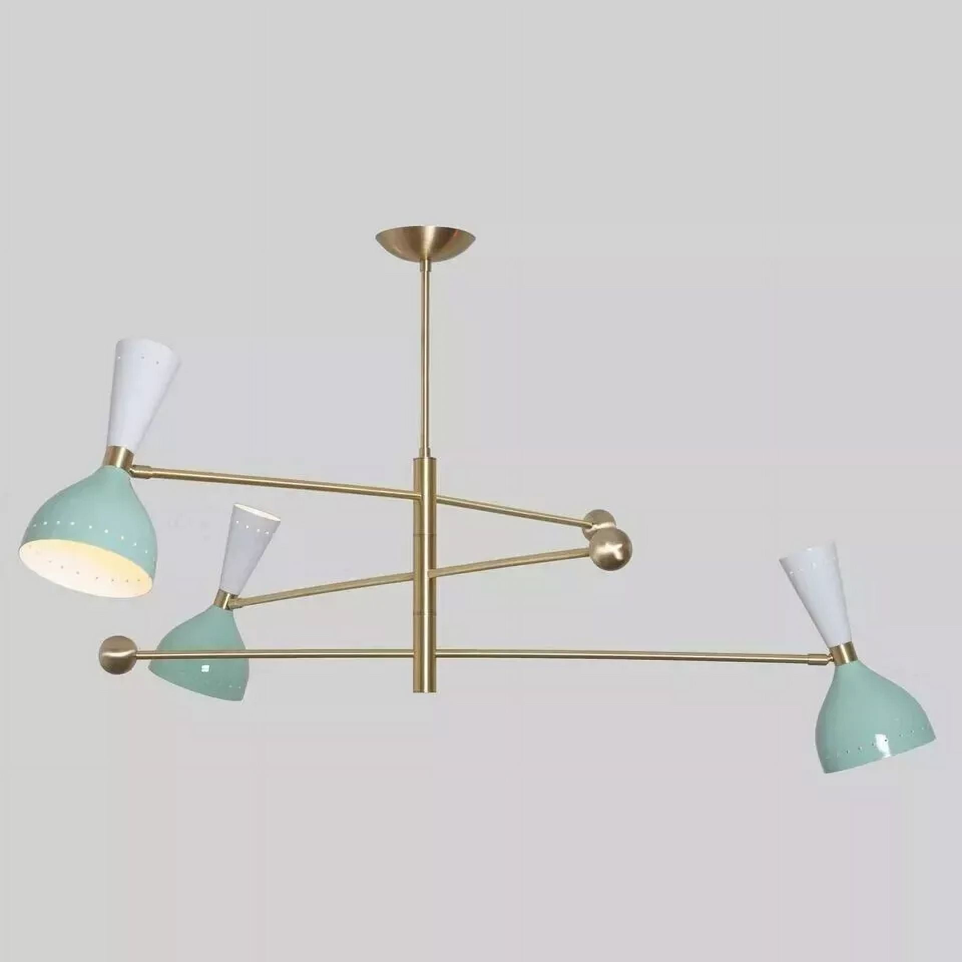 3 Arms 6 Lights Stilnovo Style Modern Brass Bespoke Chandelier Both ...